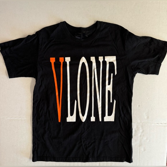 VLONE | Shirts | Vlone Logo On Front And Back Y2k Black Tee With Large ...